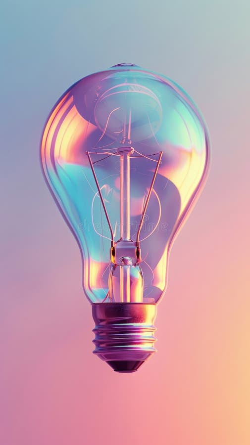Light Bulb with Vibrant Colors and Gradients, Vertical Format ...