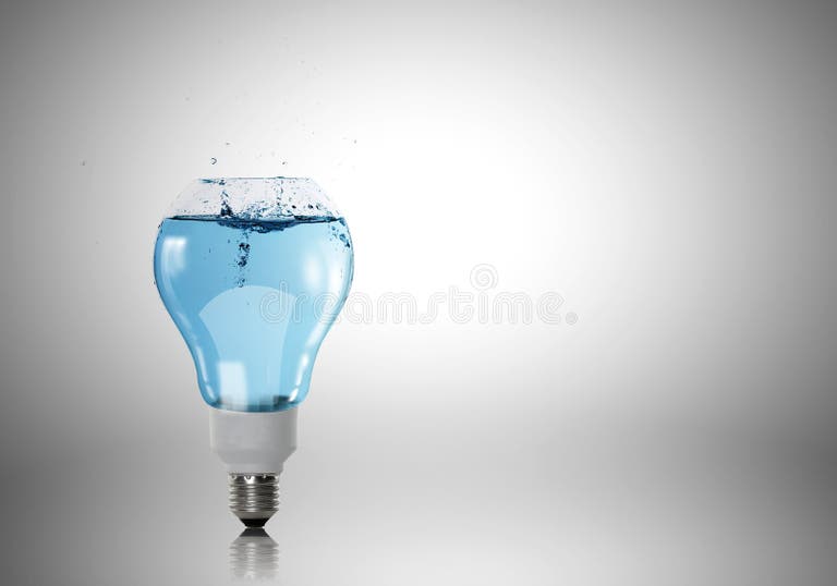 Light bulb with water stock image. Image of ecological - 56063289