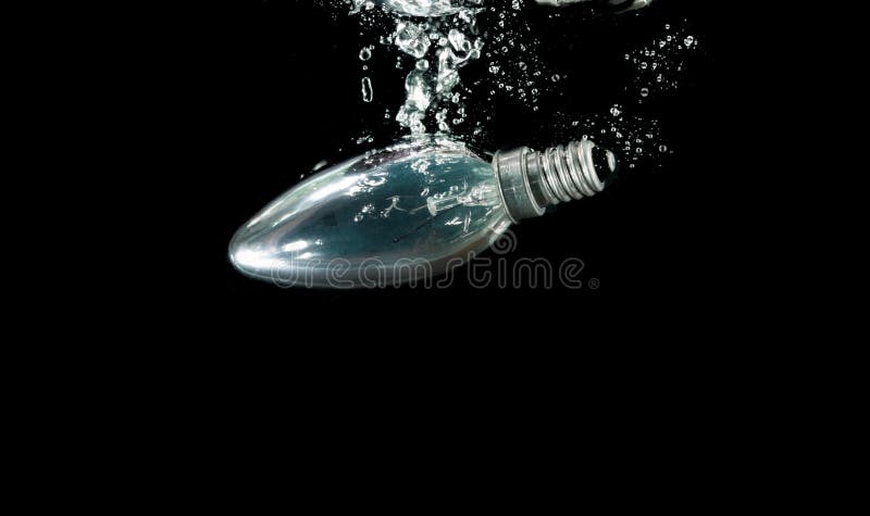 Light Bulb with Water and Splash Stock Image - Image of close, fresh ...