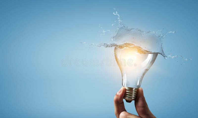 Light Bulb from Water Splash Stock Photo - Image of idea, innovation ...