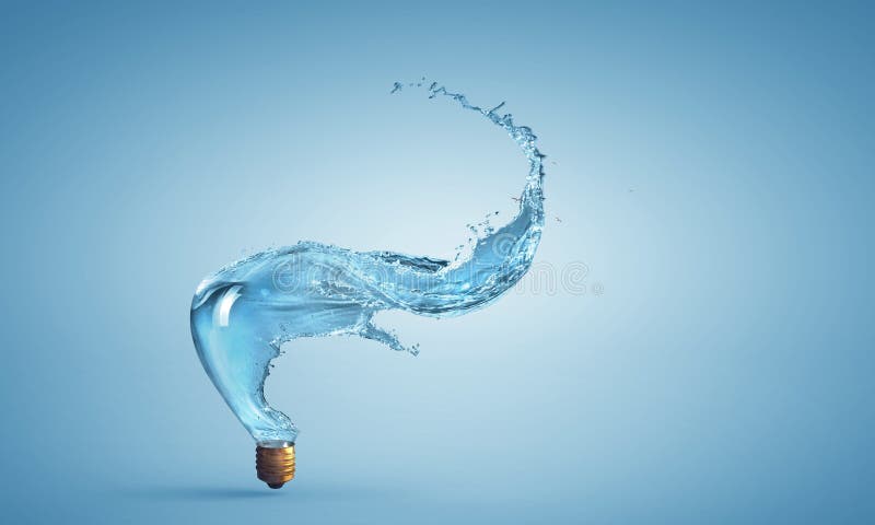 Light Bulb from Water Splash Stock Illustration - Illustration of reuse ...