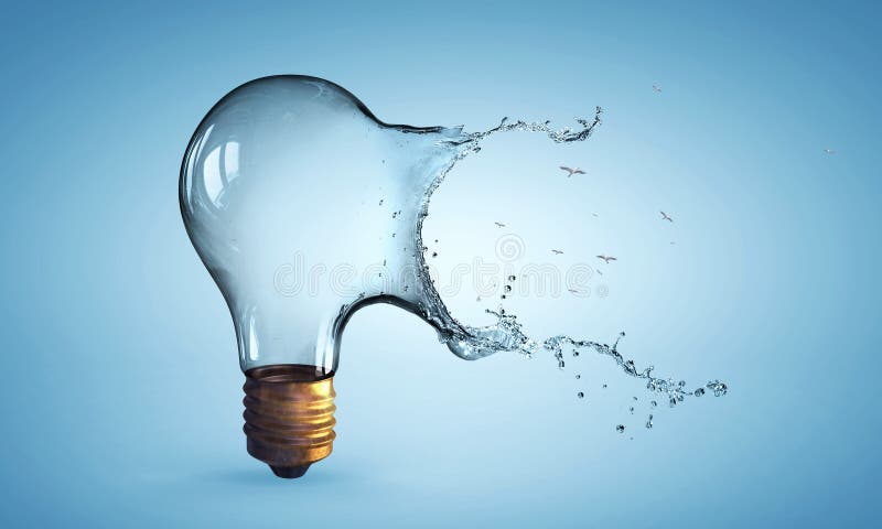 Light Bulb from Water Splash Stock Image - Image of concept, science ...