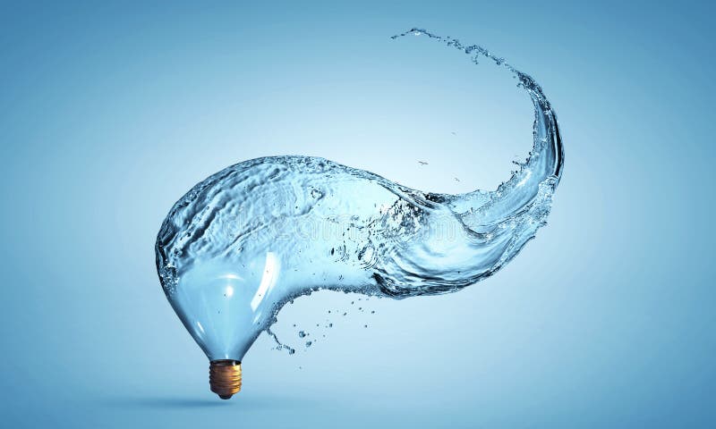 Light Bulb from Water Splash Stock Image - Image of reuse, sustainable ...