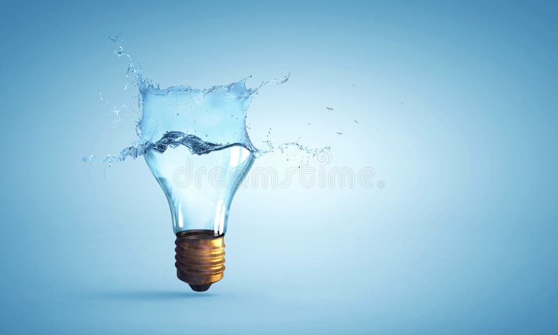 Light Bulb from Water Splash Stock Image - Image of environment, splash ...