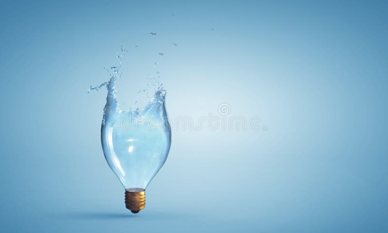 Light Bulb from Water Splash Stock Illustration - Illustration of ...