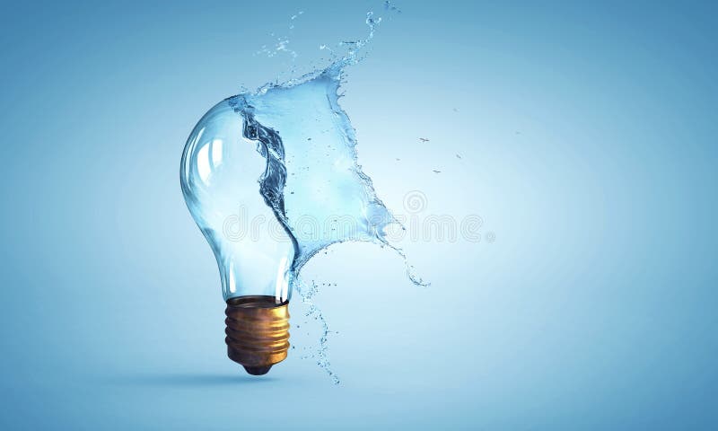 Light Bulb from Water Splash Stock Image - Image of lightbulb, nature ...