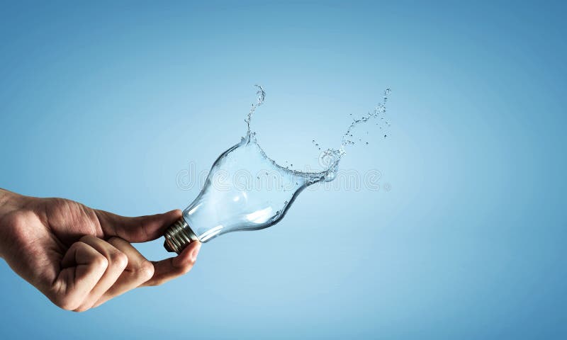 Light Bulb from Water Splash Stock Photo - Image of innovation, reuse ...