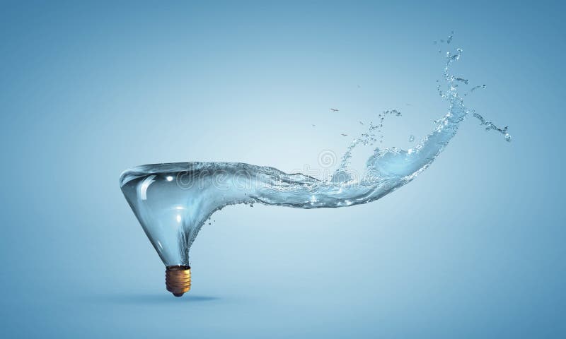Light Bulb from Water Splash Stock Photo - Image of ecology, reuse ...