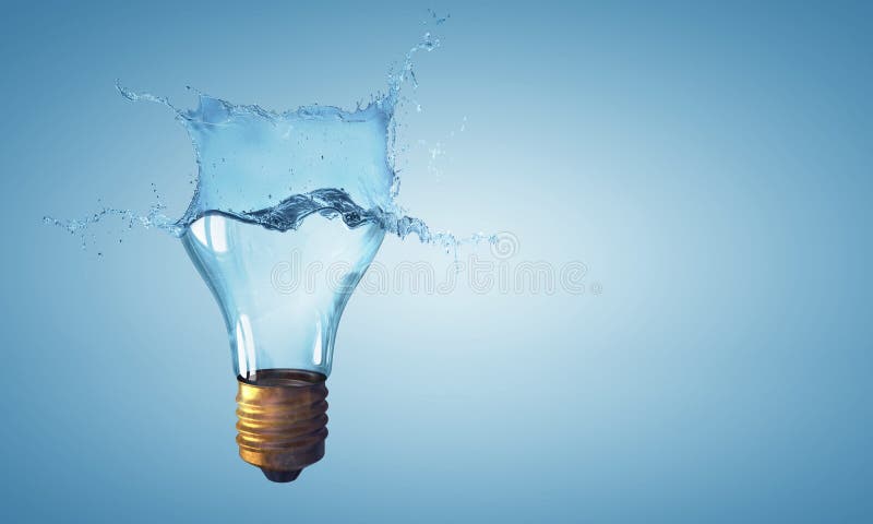 Light Bulb from Water Splash Stock Illustration - Illustration of ...