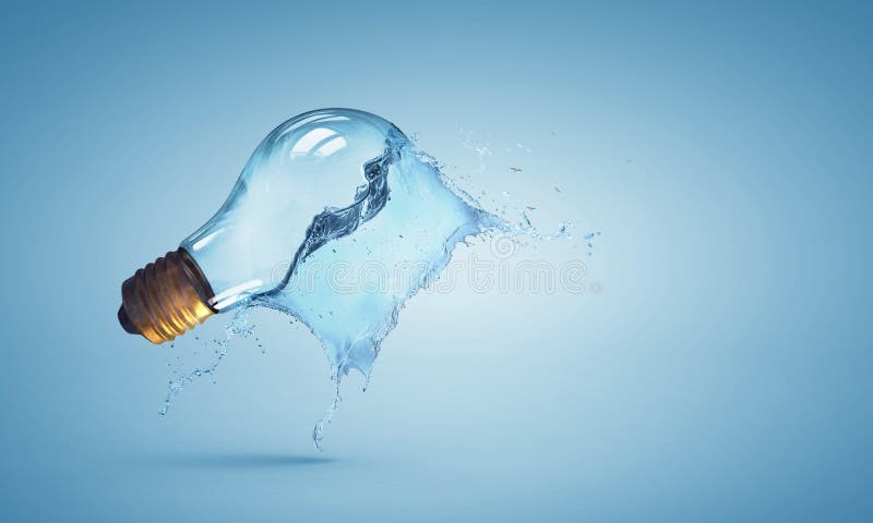 Light Bulb from Water Splash Stock Illustration - Illustration of ...