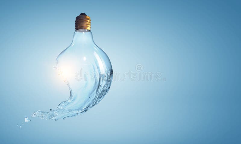 Light Bulb from Water Splash . Mixed Media Stock Illustration ...