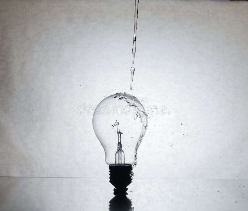 Light bulb water splash stock photo. Image of flowing - 95457216