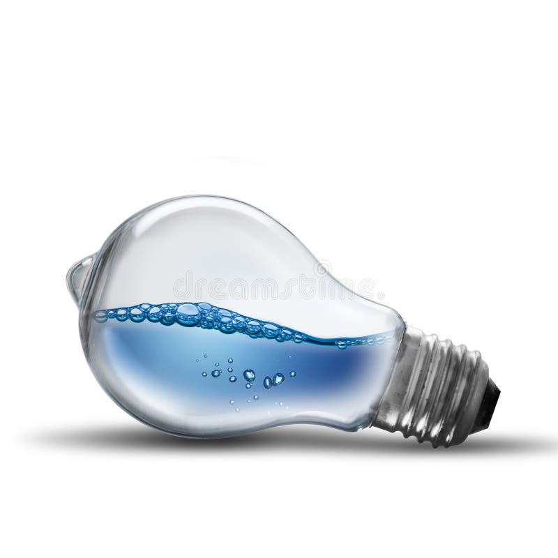 Light bulb with water wave stock photo. Image of freshness - 44650764