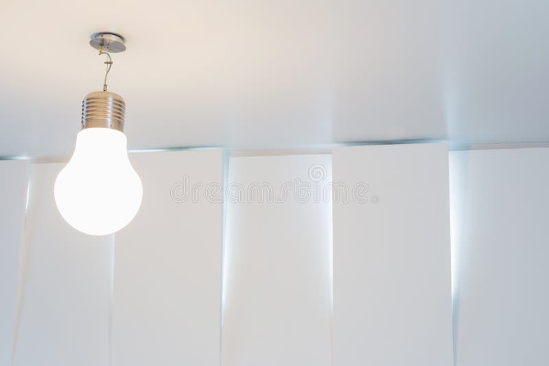 The Light Bulb on White Ceiling Stock Photo - Image of idea, decor ...