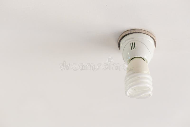 Light Bulb on White Ceiling Stock Image - Image of bulbs, equipment ...