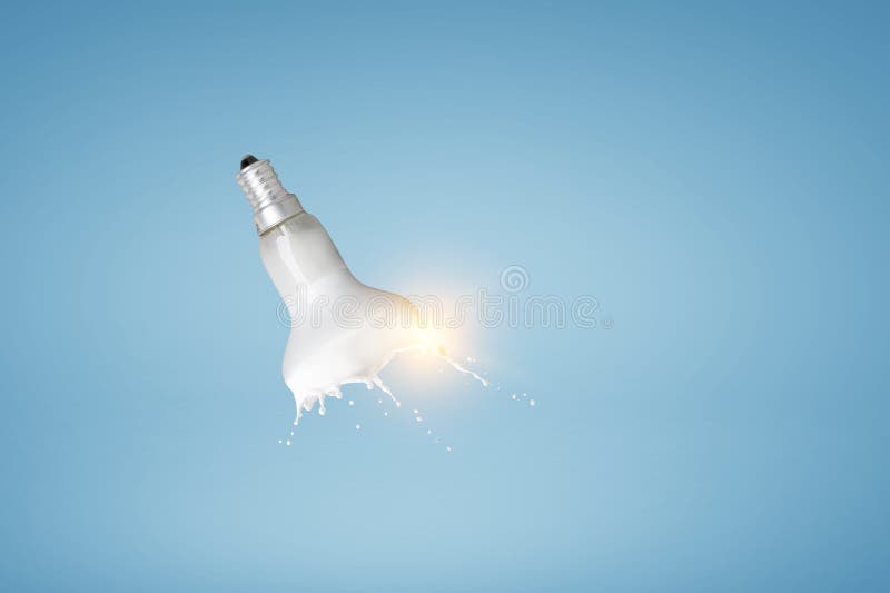 Light Bulb with White Glass Splash Stock Illustration - Illustration of ...