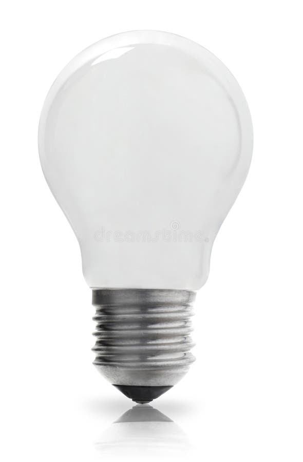 Light bulb on white stock photo. Image of electrical - 107663220