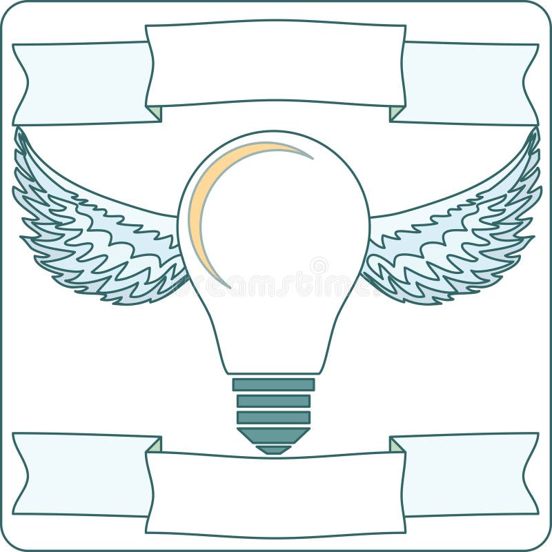 Light Bulb with Wings and Banners, Vector Stock Vector - Illustration ...