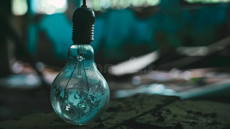 A Light Bulb with a Wire Hanging from it on Top of Wood, AI Stock Photo ...