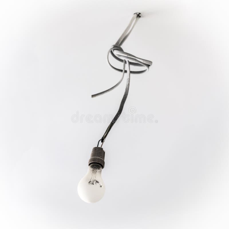 Light bulb on the wire stock photo. Image of ancient - 265657364