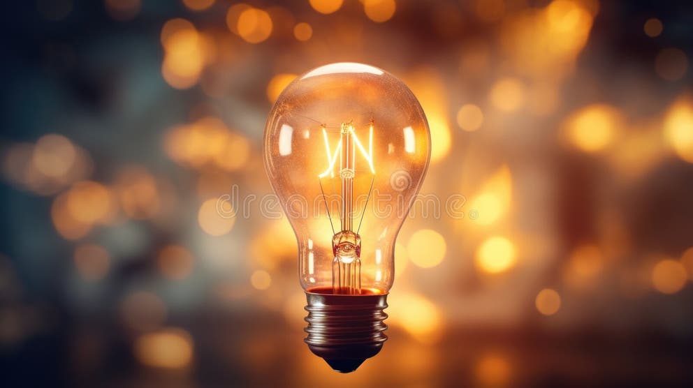 Light Bulb with the Word Yn Written on it. Suitable for Educational ...