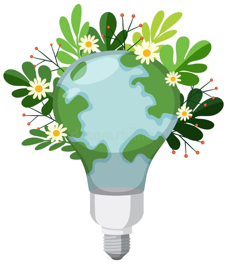Light Bulb with a World Globe Stock Vector - Illustration of eps10 ...