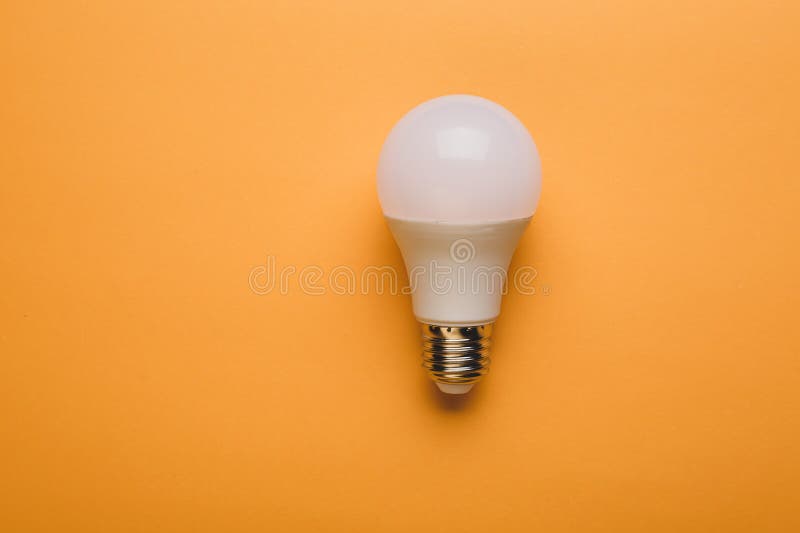 Light Bulb on a Yellow Background Stock Image - Image of yellow, genius ...