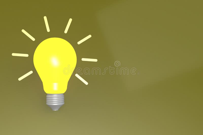 Light Bulb with Yellow Background Isolated Stock Illustration ...
