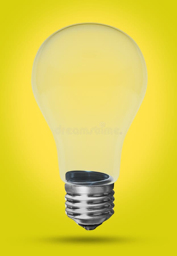 Light bulb on yellow stock photo. Image of bulb, design - 12721860