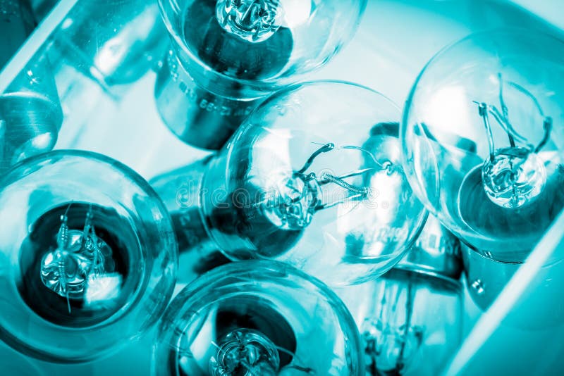 Some Led Lamps Blue Light Science and Technology Background Stock Photo ...