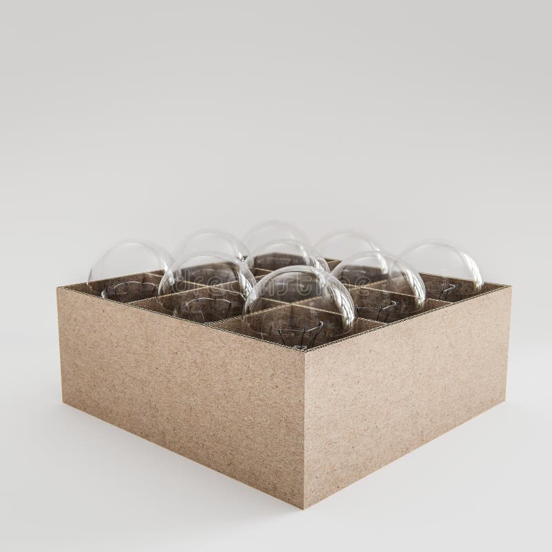 Light bulbs in a box stock photo. Image of electricity - 191497922