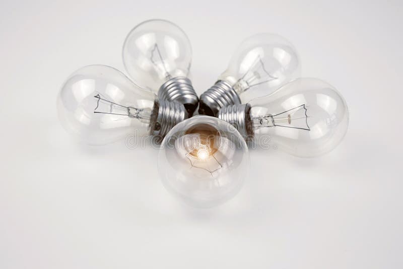Light Bulbs with Bright Light Concept for Creativity. Stock Image ...