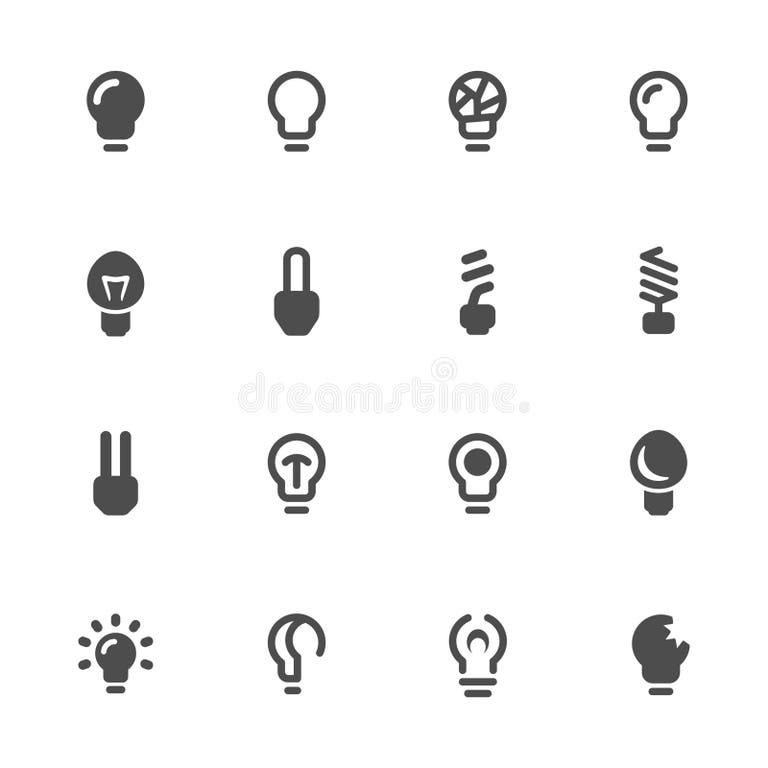 Light Bulbs Bulb Icon Set Stock Illustrations, Vectors, & Clipart ...