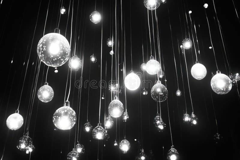 Light Bulbs Ceiling Installation Stock Photo - Image of furniture ...