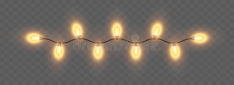Christmas String Lights. Vector Clipart Isolated on a Transparent ...