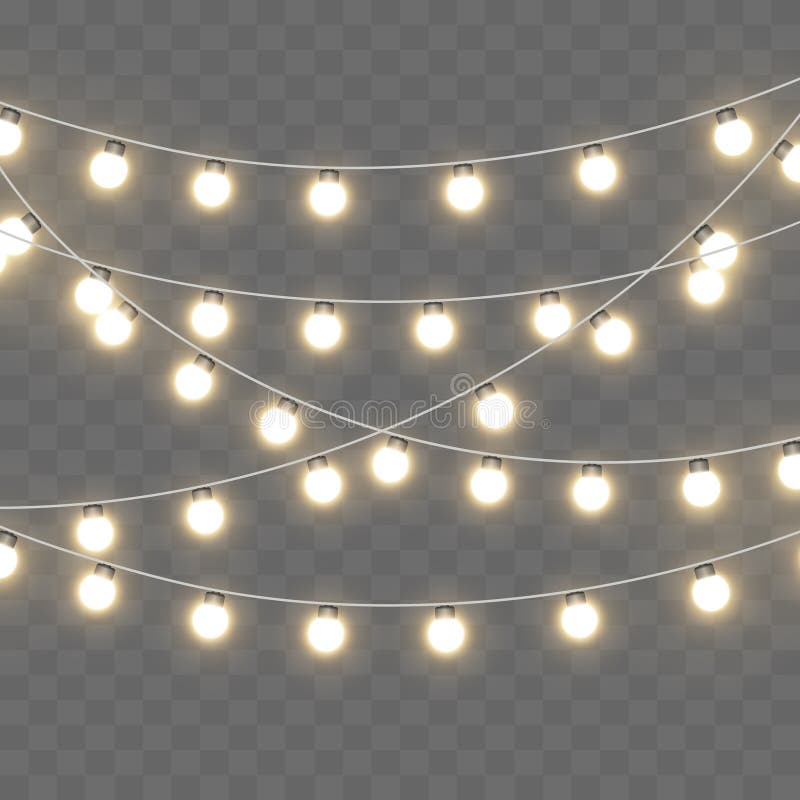 Christmas String Lights. Vector Clipart Isolated on a Transparent ...