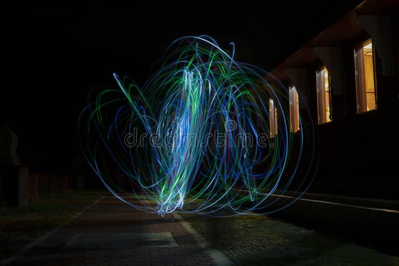 Light Bulbs and Colored Lights that are Rotating Stock Photo - Image of ...