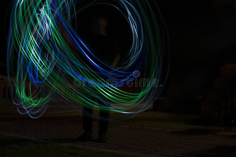 Light Bulbs and Colored Lights that are Rotating Stock Photo - Image of ...