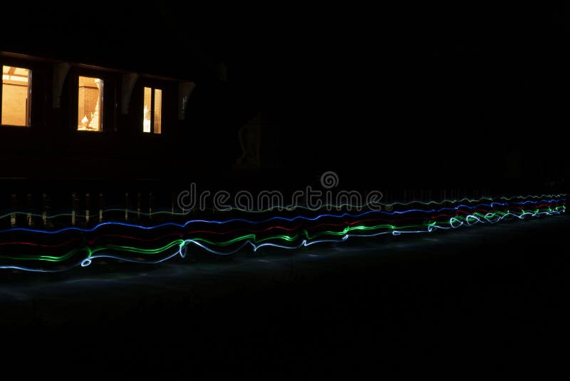 Light Bulbs and Colored Lights that are Rotating Stock Photo - Image of ...