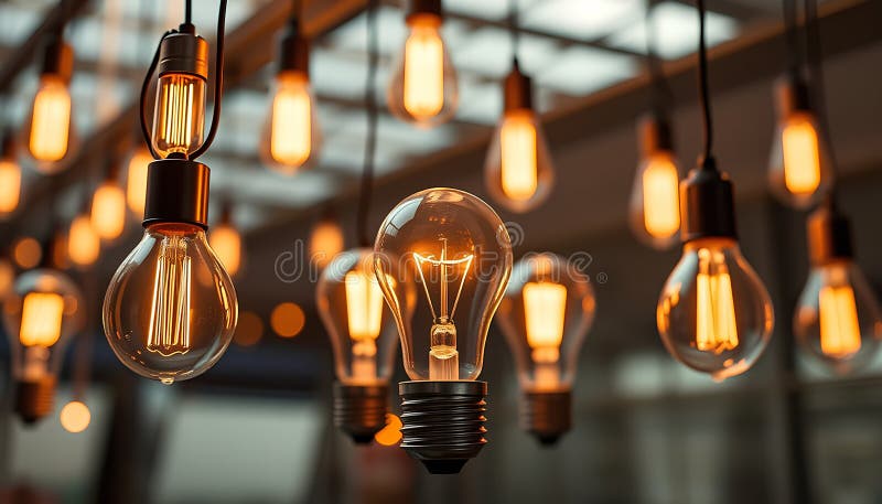 Light Bulbs Concept on Busnisess Digital Marketing 4 Stock Illustration ...