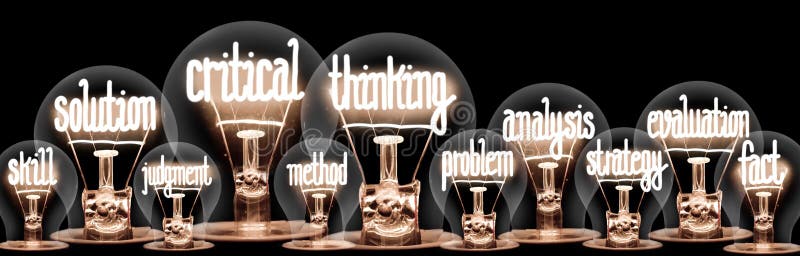 Light Bulbs with Critical Thinking Concept Stock Photo - Image of ...