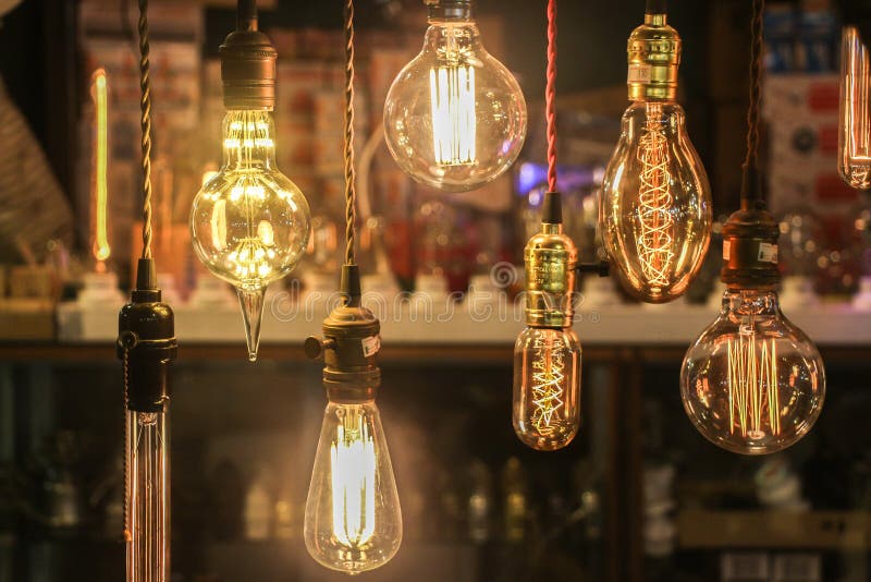 Light Bulbs Decoration (Front Focus) Stock Photo - Image of decor ...