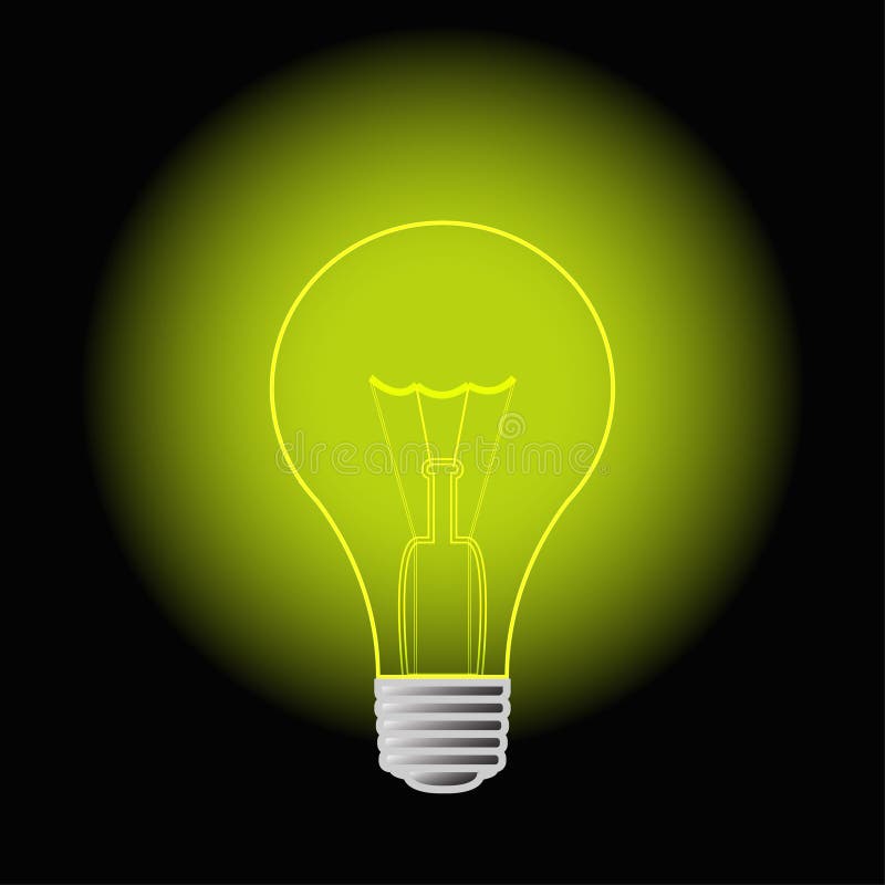 Light Bulbs Design on Black Background. Vector Illustration Stock ...