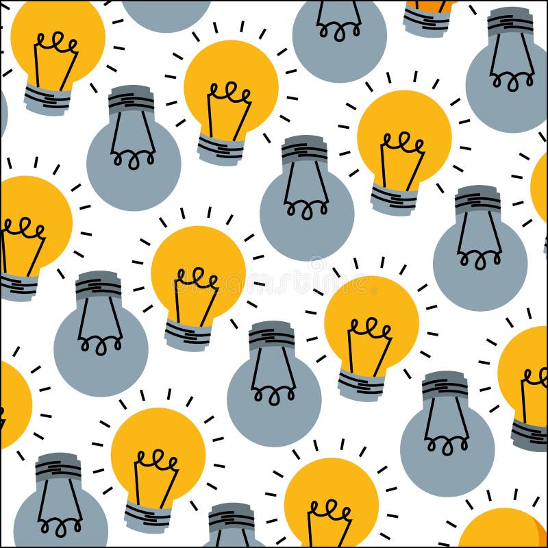 Light Bulbs Energy Electricity Pattern Stock Vector - Illustration of ...