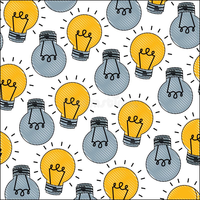 Light Bulbs Energy Electricity Pattern Stock Vector - Illustration of ...