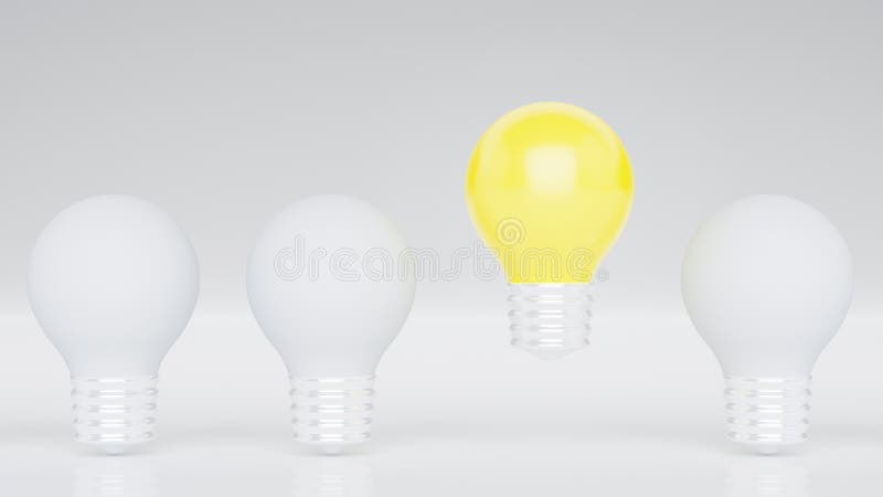 Light Bulbs with Glowing One Different Idea. Creativity and Innovation ...