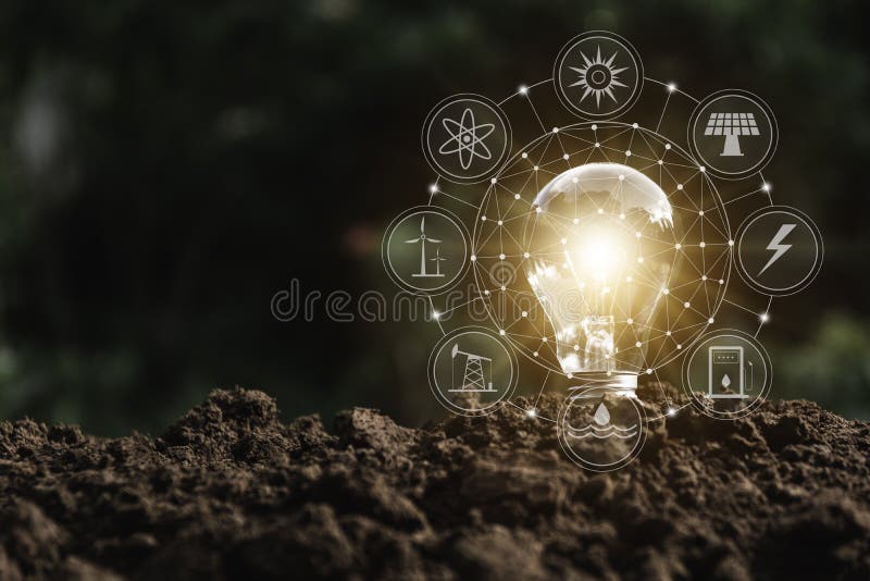 Light Bulbs with Glowing One. Technology and Creativity Concept with ...