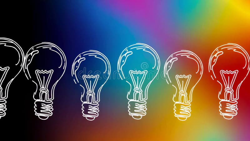 Light Bulbs Glowing in Slow Motion on Gradient Background Stock Footage ...