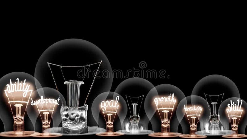 Light Bulbs with Education Concept Stock Video - Video of goal, knowhow ...