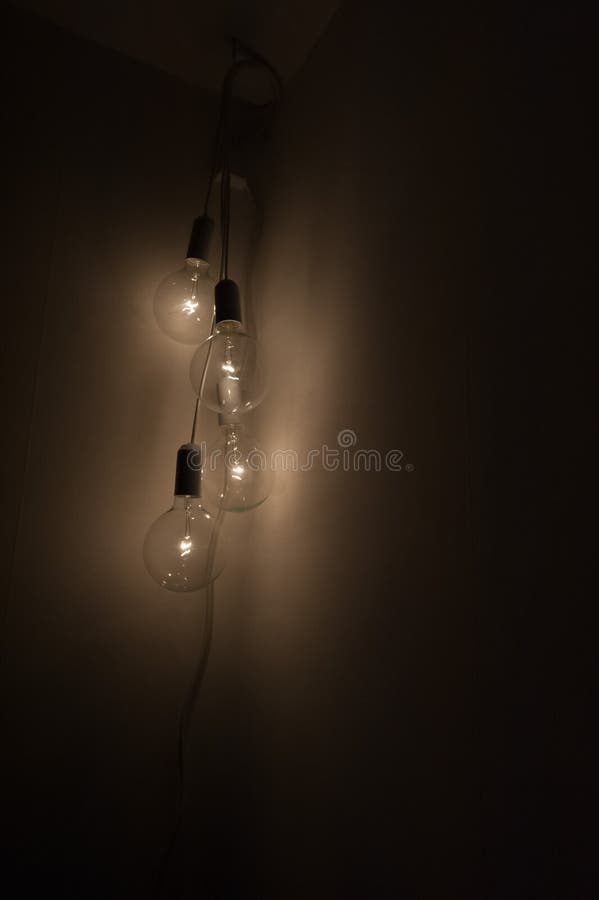 Light Bulbs Hanging Down from the Roof Stock Photo - Image of equipment ...